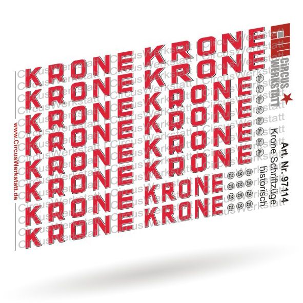"KRONE" historic water transfer letters - decal set 1:87